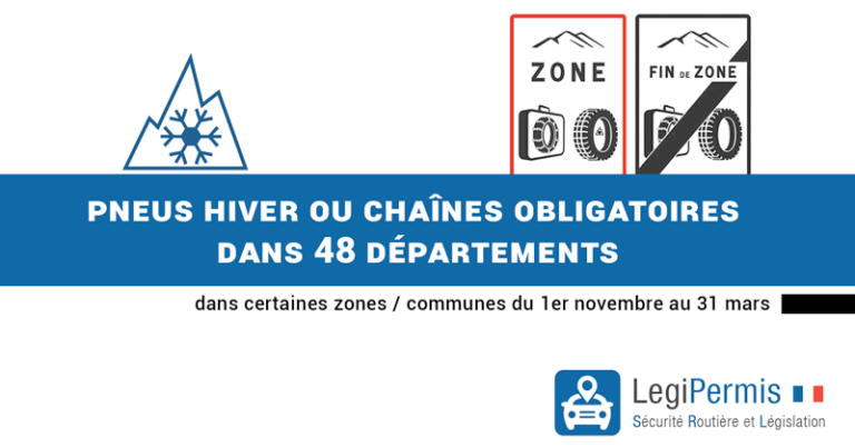 Pneus hiver obligatoires : la liste des 48 départements - LegiPermis Pneus hiver obligatoires : la liste des 48 départements - LegiPermis